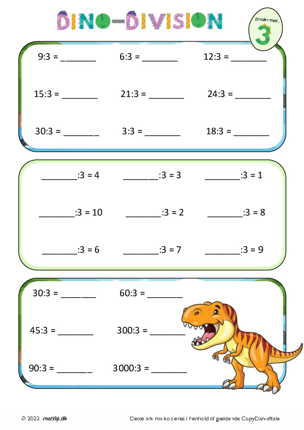 Dino-division (3-tabel)